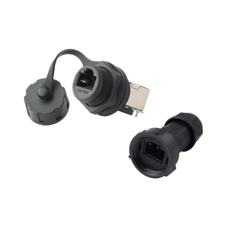 Dustproof M20 Network Male Plug Female Socket RJ45 Connector 8pin Cat5e ...
