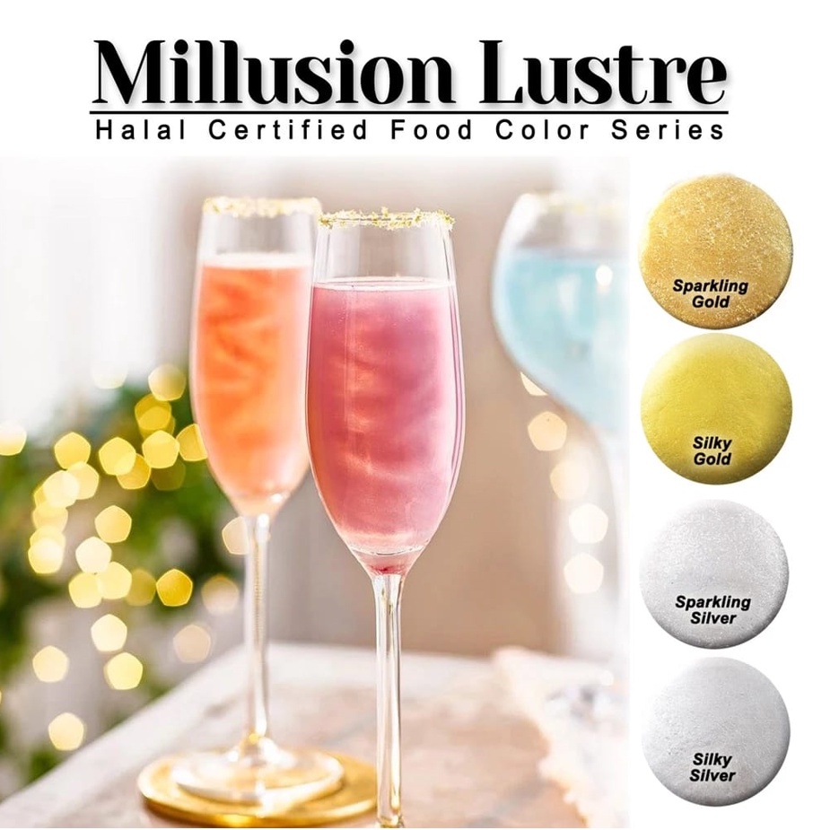 Millusion Lustre Powder/ Cake Decorations/ Dusting Shimmer/ Shine ...