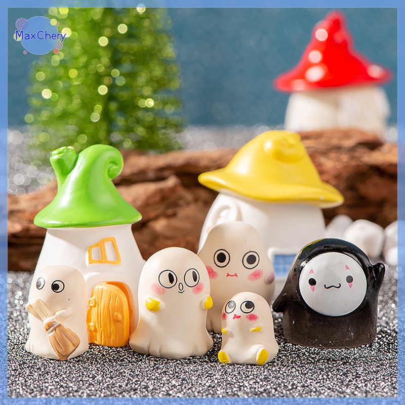 MCHY> Figurine Miniature Cartoon Faceless Man Ghost Micro Landscape ...