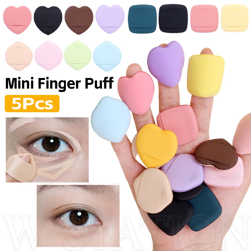 5Pcs Mini Size Finger Puff / Facial Detail Concealer Foundation Air ...