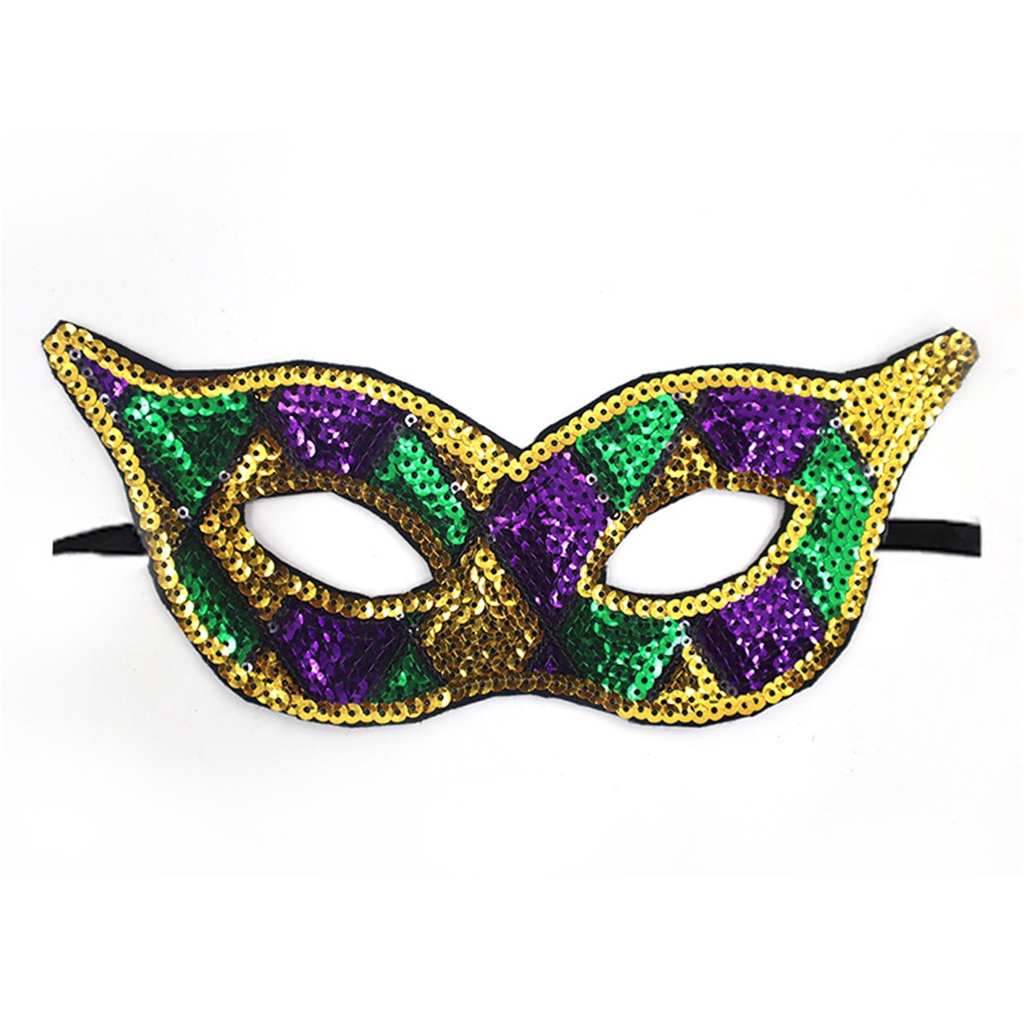 Sequin Mask Mardi Gras Masquerade Mask Carnival Christmas Party Mask ...