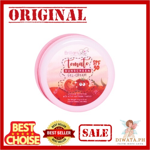 Legit Brilliant Skin Sunbock Tomato Sunscreen Gel-Cream 10g | Shopee ...