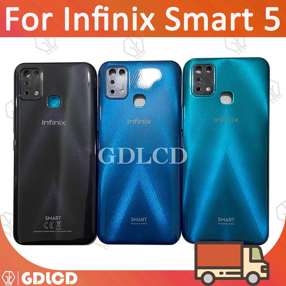 For Infinix Smart 5 X657 X657B Back Battery Cover Rear Glass Door Back ...