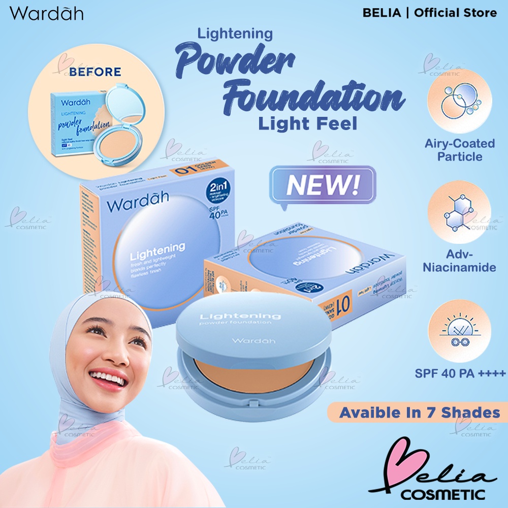 Full SIZE & REFILL WARDAH LIGHTENING POWDER FOUNDATION TWO WAY CAKE ...