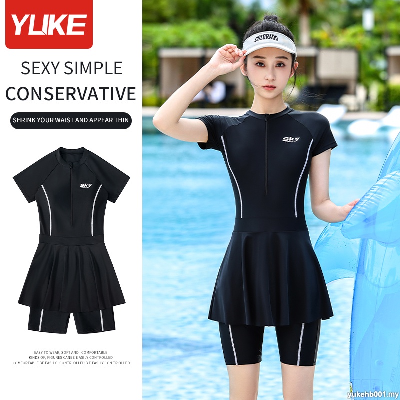 YUKE Women's Belly Covering Slimming One Piece Swimsuit Adult Large ...