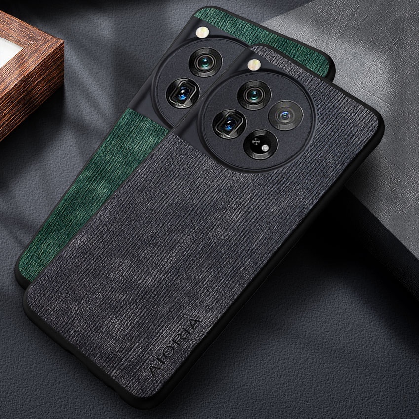 Case for Oneplus 12 Wood Pattern Luxury Premium PU Faux Leather ...