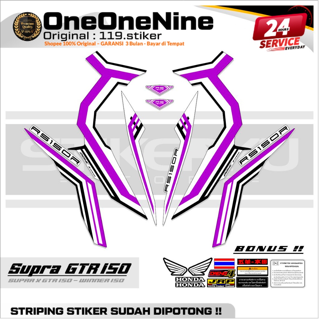 Stripping SUPRA GTR 150/HONDA WINNER 150/ STICKER GTR/GTR150/SUPRA150 ...