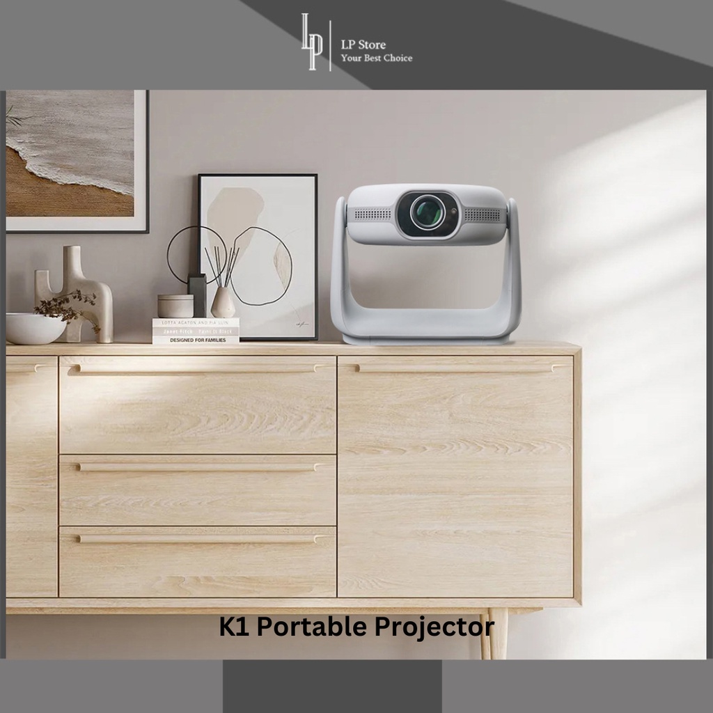 K1 Portable Projector Bluetooth Projector WIFI 130 Angle 200ANSI Low ...