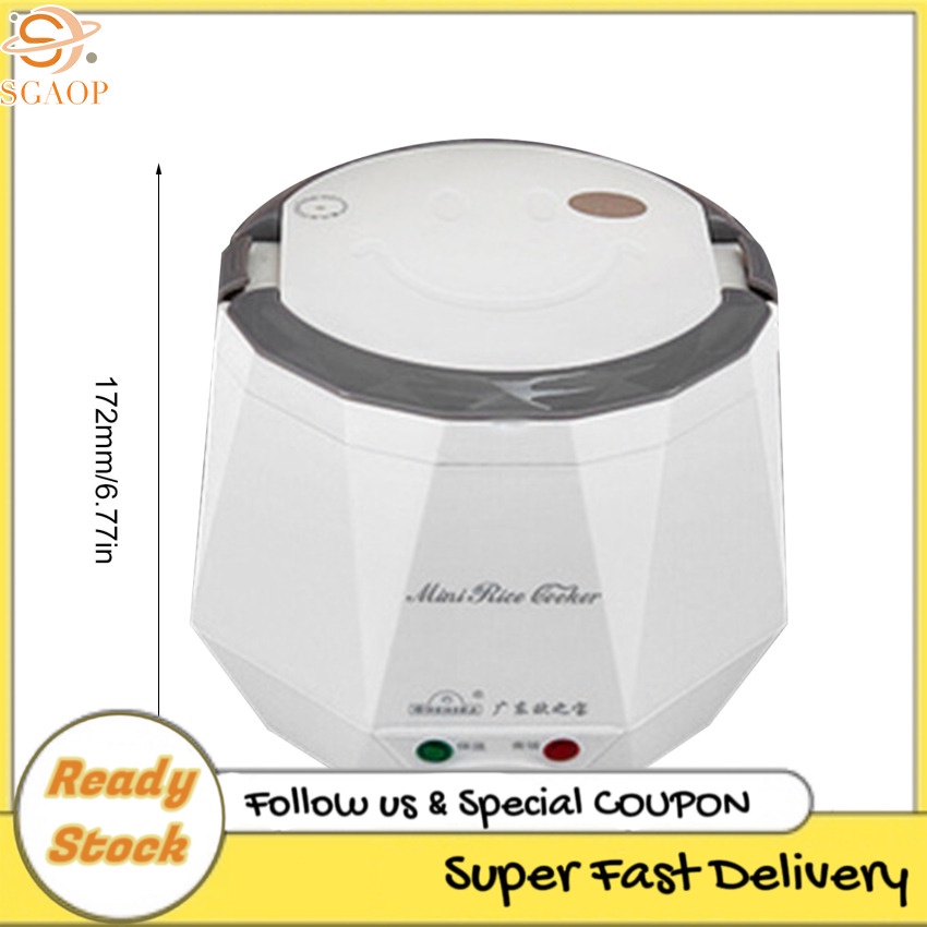 12V 100W 1.6L Portable Electric Mini Rice Cooker Microwave Rice Box ...