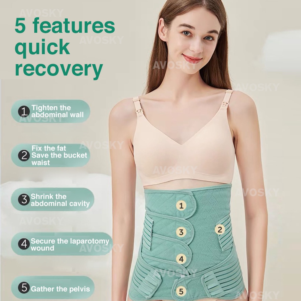 AVOSKY Mommy Tummy Belt Abdominal Binder Postpartum Belt Bengkung ...