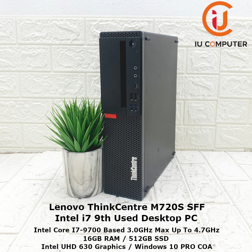 LENOVO THINKCENTRE M720S SFF INTEL CORE I7-9700 16GB RAM 512GB SSD USED ...