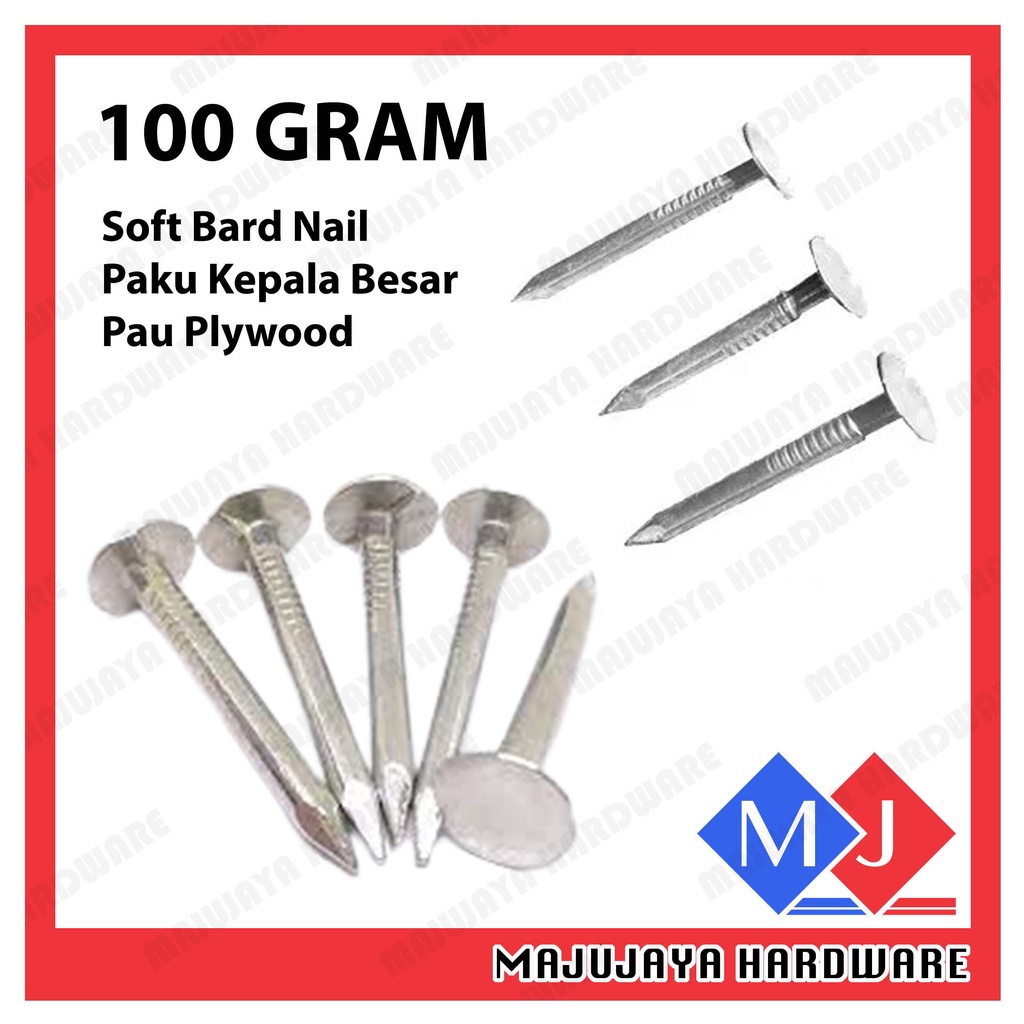 AINNA 100g Flat Head Nail Paku Kepala Besar Paku Plywood Soft Board ...