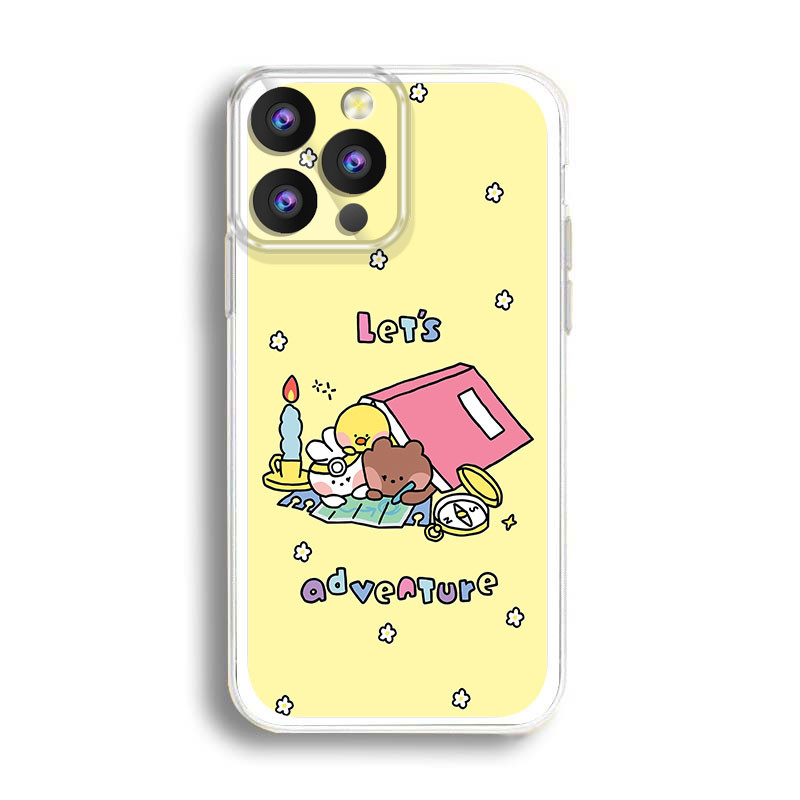 Liquid Silicone Case Line Friends Cute Phone Care For iphone 16 15 14 ...