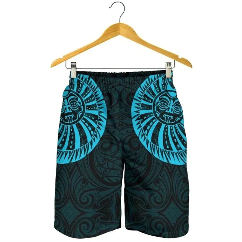 New Zealand Maori Men's Shorts Maori Warrior Tattoo Hawaii Beach Short ...