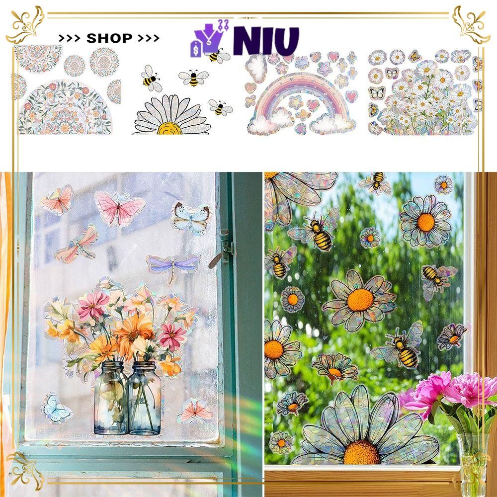 NIU Floral Decals, Colorful Rainbow Prisms Sun Catcher Window Stickers ...