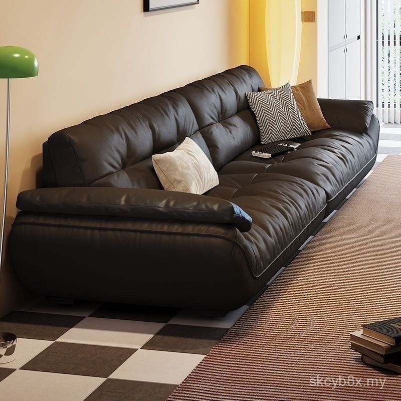 Sofa Kulit Tulen Minimalis Itali untuk Ruang Tamu, Sesuai untuk ...