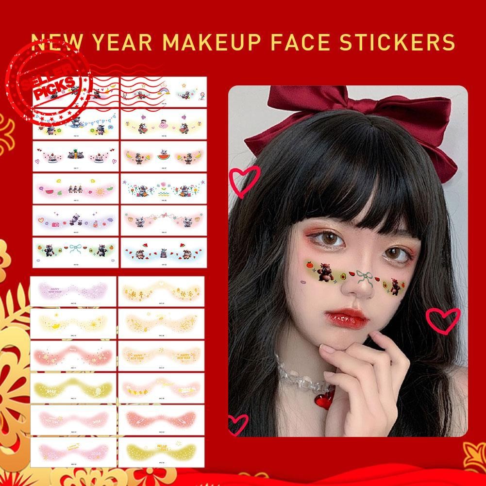【2025 Hippopotamus Design Makeup Face Stickers Temporary Tattoo Sticker ...