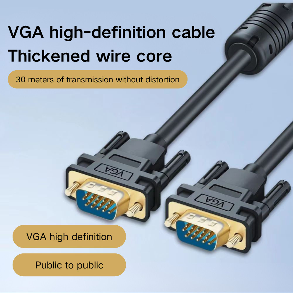 Vga Cable 3+6 Gold Plated Dual Ferrite Cores 1080p For Projector Tv ...