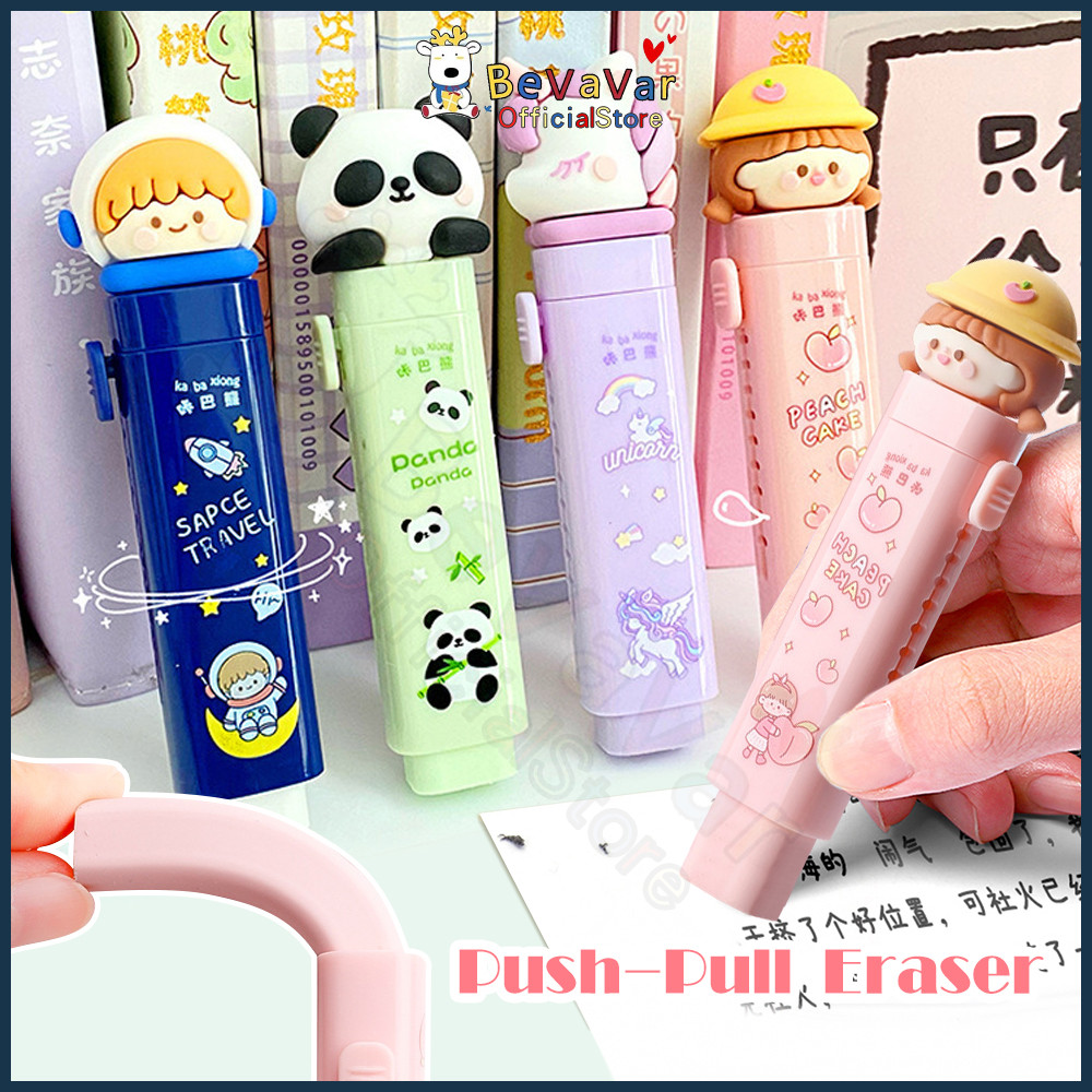BEVAVAR Cute Eraser For Kids Retractable Eraser Colorful Cartoon Push ...