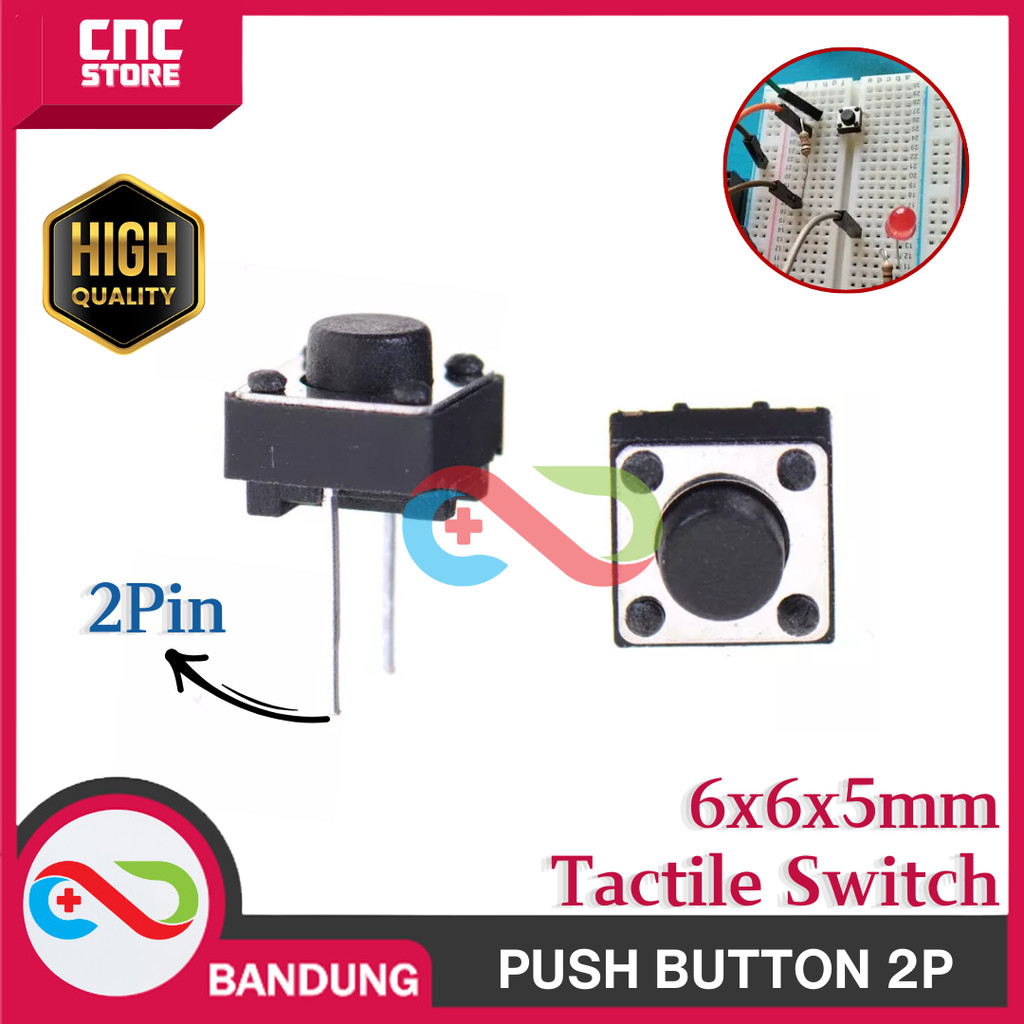 Tactile SWITCH PUSH BUTTON 6X6X5 MM 2P | Shopee Malaysia