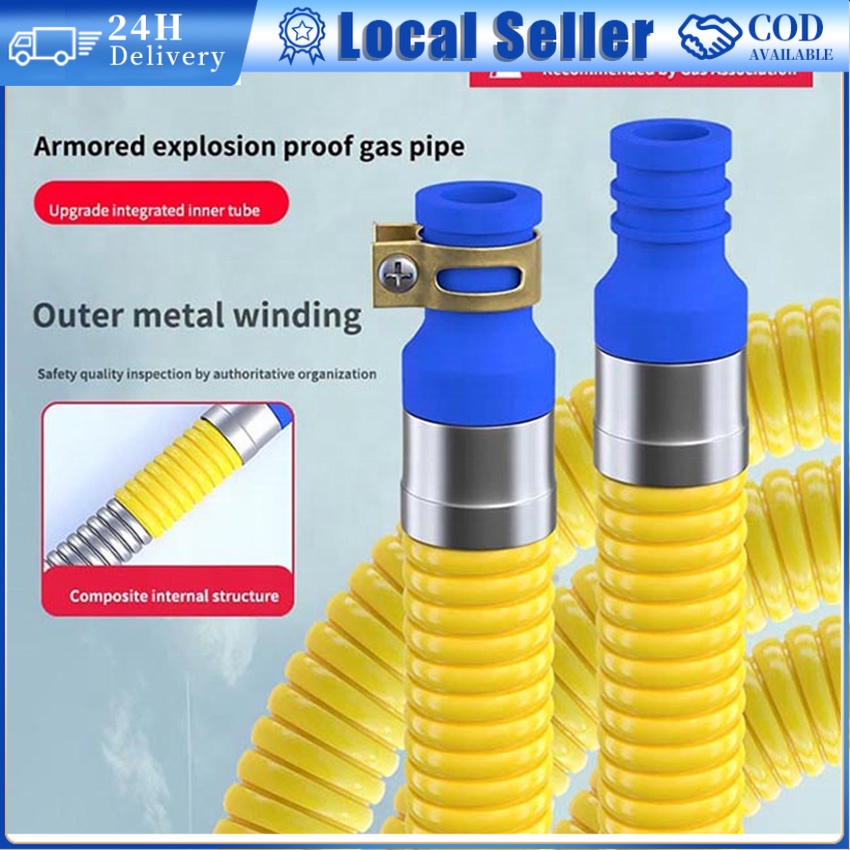 Dapur gas pipe paip Flexible Steel 0.5-2.5M lpg gas hose For high ...