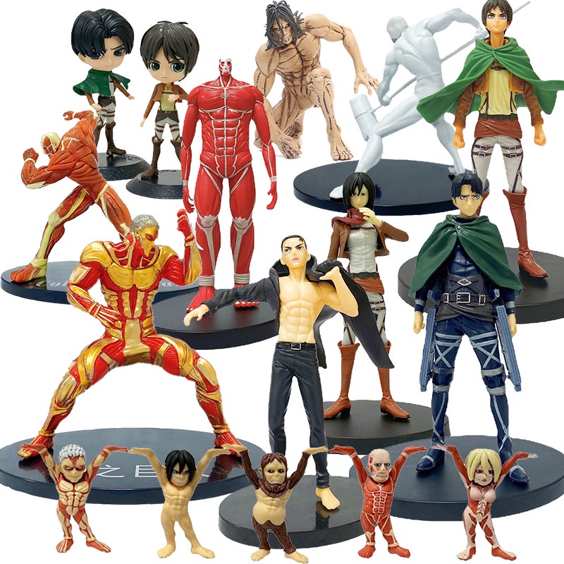 Attack on Titan Action Figure Levi Ackerman Eren Yeager Mikasa Ackerman ...