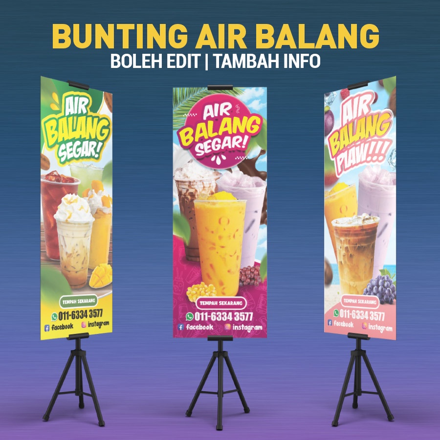 BUNTING AIR BALANG DESIGN CANTIK💖FREE DESIGN BOLEH EDIT MAKLUMAT TAMBAH ...