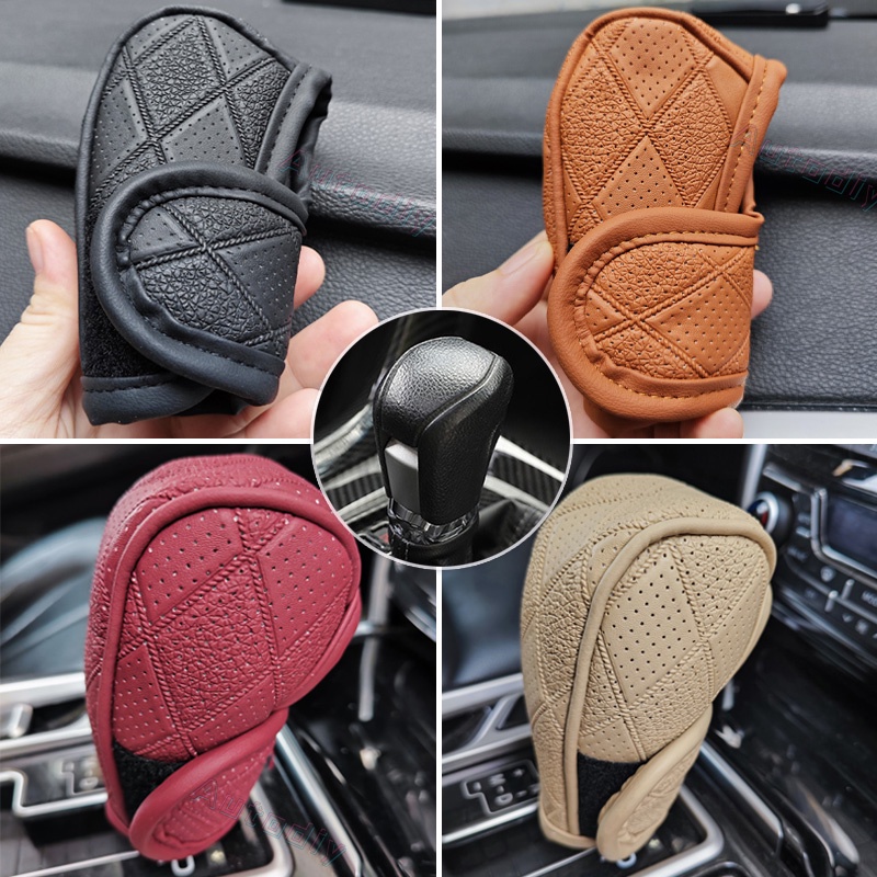 Universal Automatic Car Shift Knob Manual Cover Leather Gear Shift Head ...