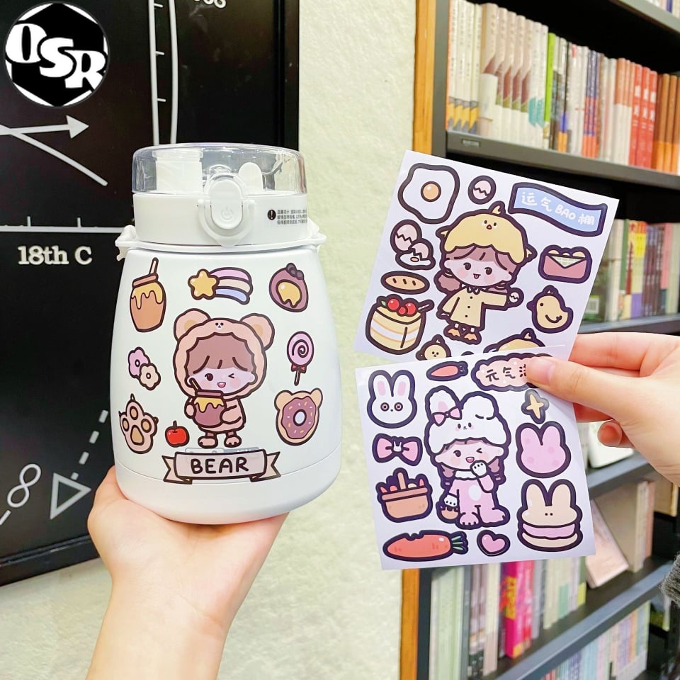 OSR Cute Cartoon Hand Account Sticker/ Waterproof Rabbit Bear Sticker ...