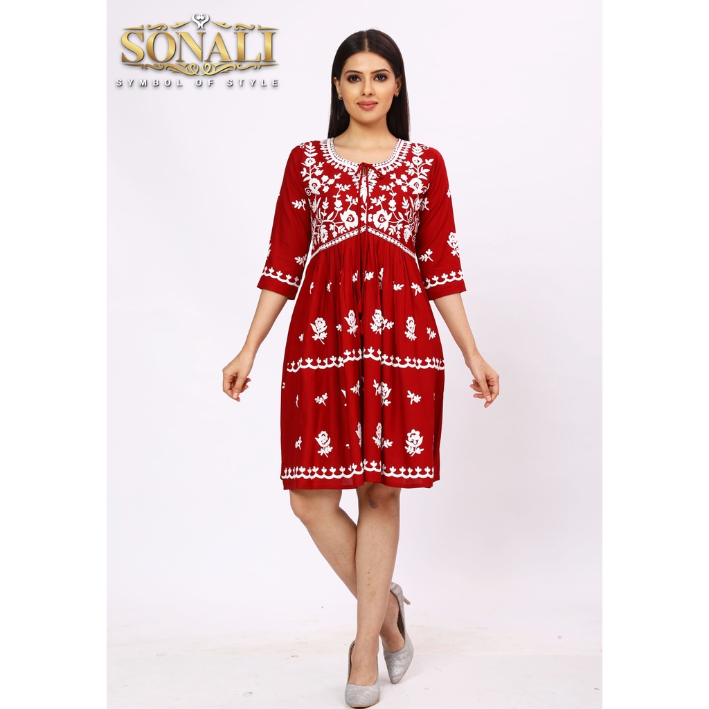New Arrival 2023 Sonali Premier Collection Deepawali's Collection Lucknowi Kurti Wanita Indian ...