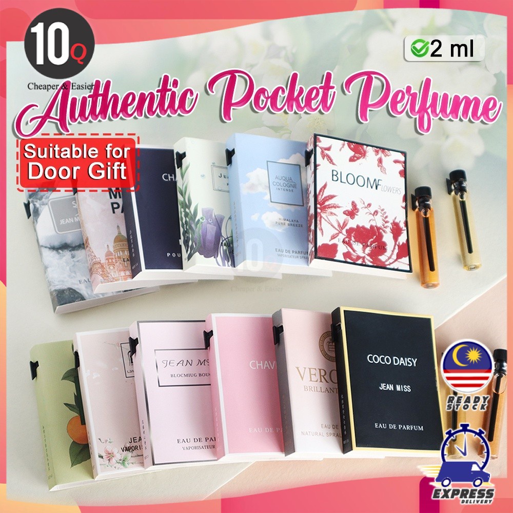 10Q Card Pocket Perfume 2ML Door Gift Various Fragrance Minyak Wangi ...