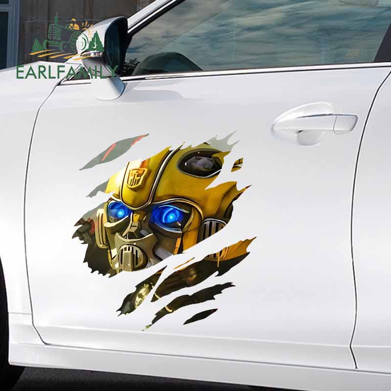 EARLFAMILY 30cm Bumblebee Tear Car Sticker for Motorcycle Windshield ...