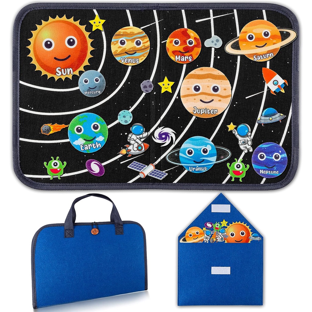 25 Piece Outer Space Travel Felt Board Story Set Portable Felt Board ...
