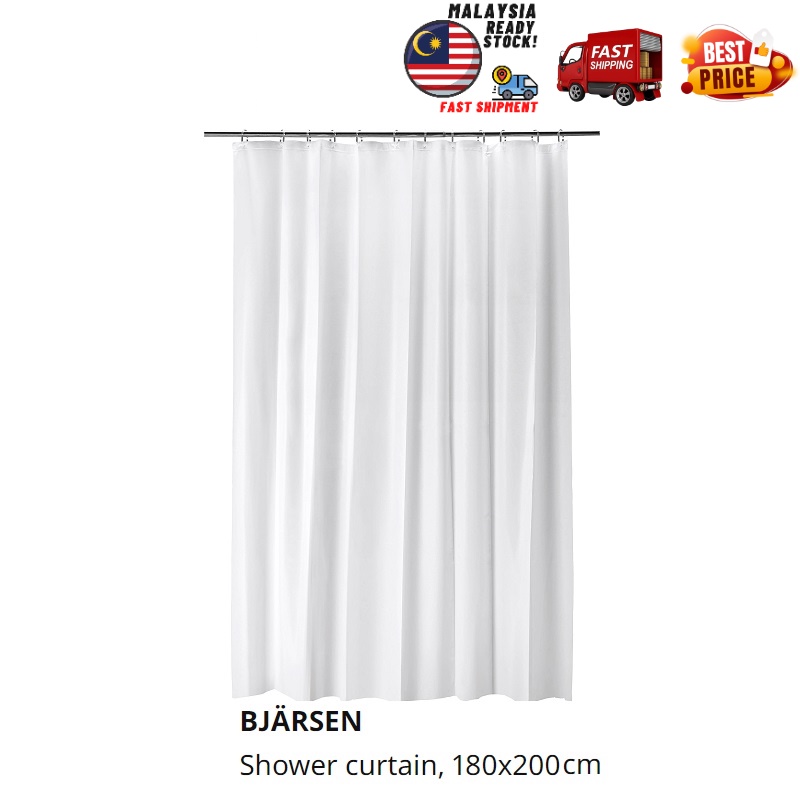 MINIKEA [180x200cm] Shower Curtain . Water-resistant Curtain . Bathroom ...