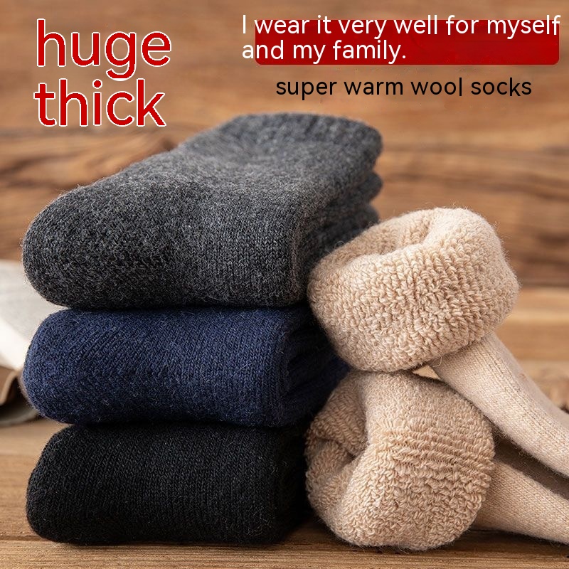 Winter Super Thick Wool Socks Large Size Men Women Warm Cashmere Socks ...