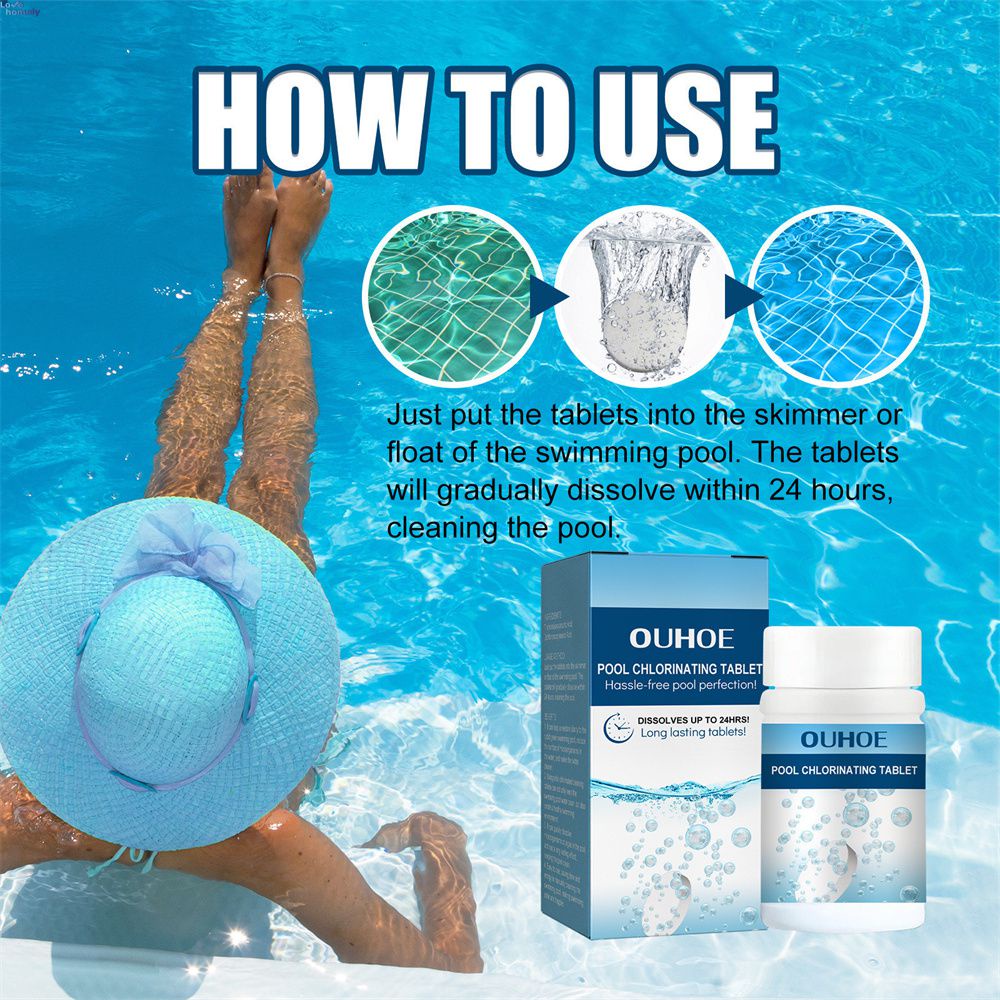 Crystal Clear Fast Dissolve Swimming Pool Chlorination Tablets Ouhoe ...