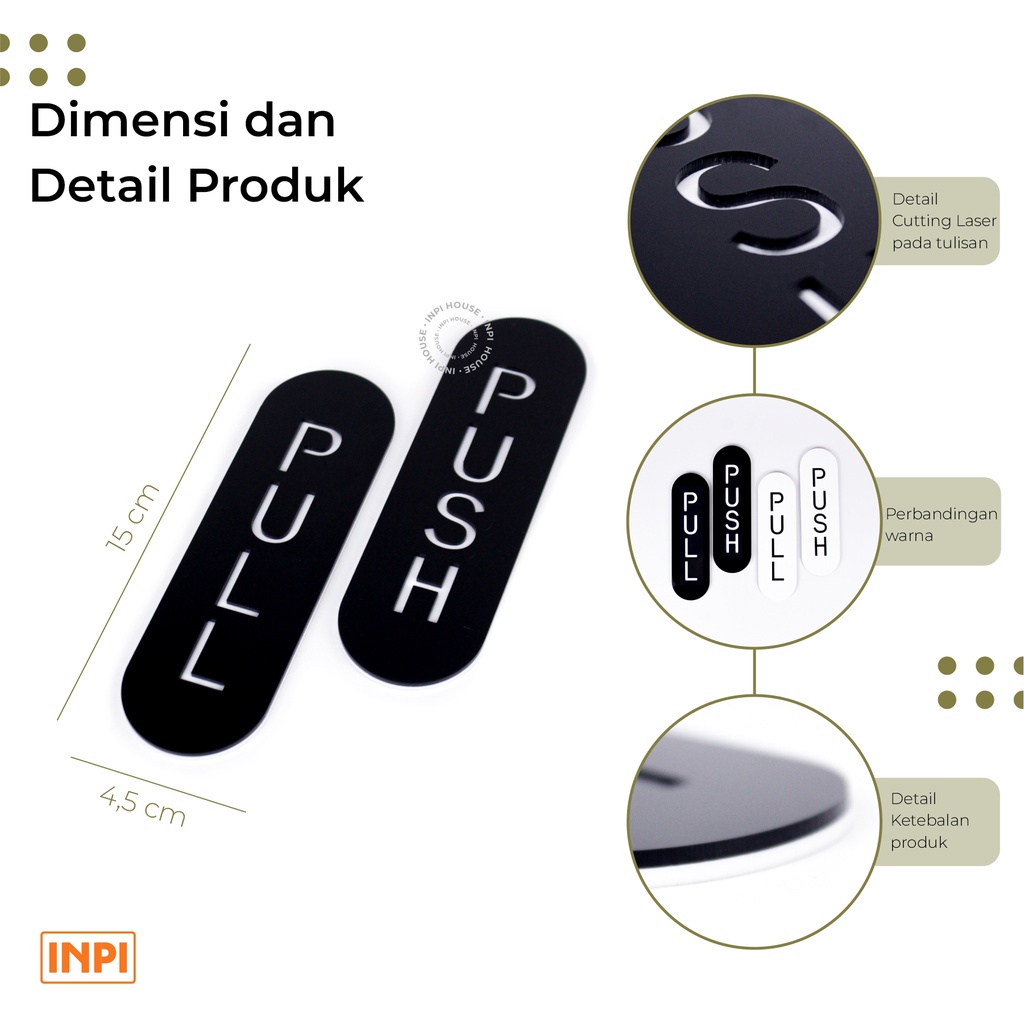 Acrylic Push Pull Door Signage Board Push Pull - INPI House | Shopee ...