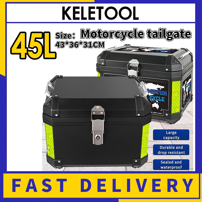 Waterproof ABS and aluminum motorbike top box with 45L capacity and ...