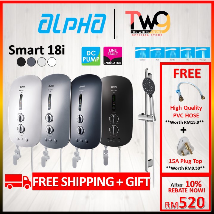 [FREE SHIPPING + 2GIFT] ALPHA Smart 18i DC Pump Instant Water Heater With Rainshower | Shopee ...