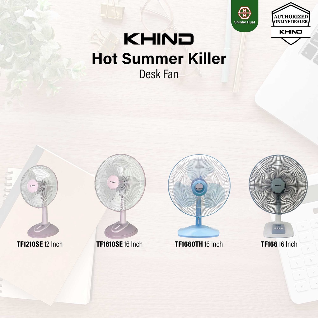 Khind 12 inch 16 inch desk fan table fan TF1210SE TF1610SE TF1660TH ...