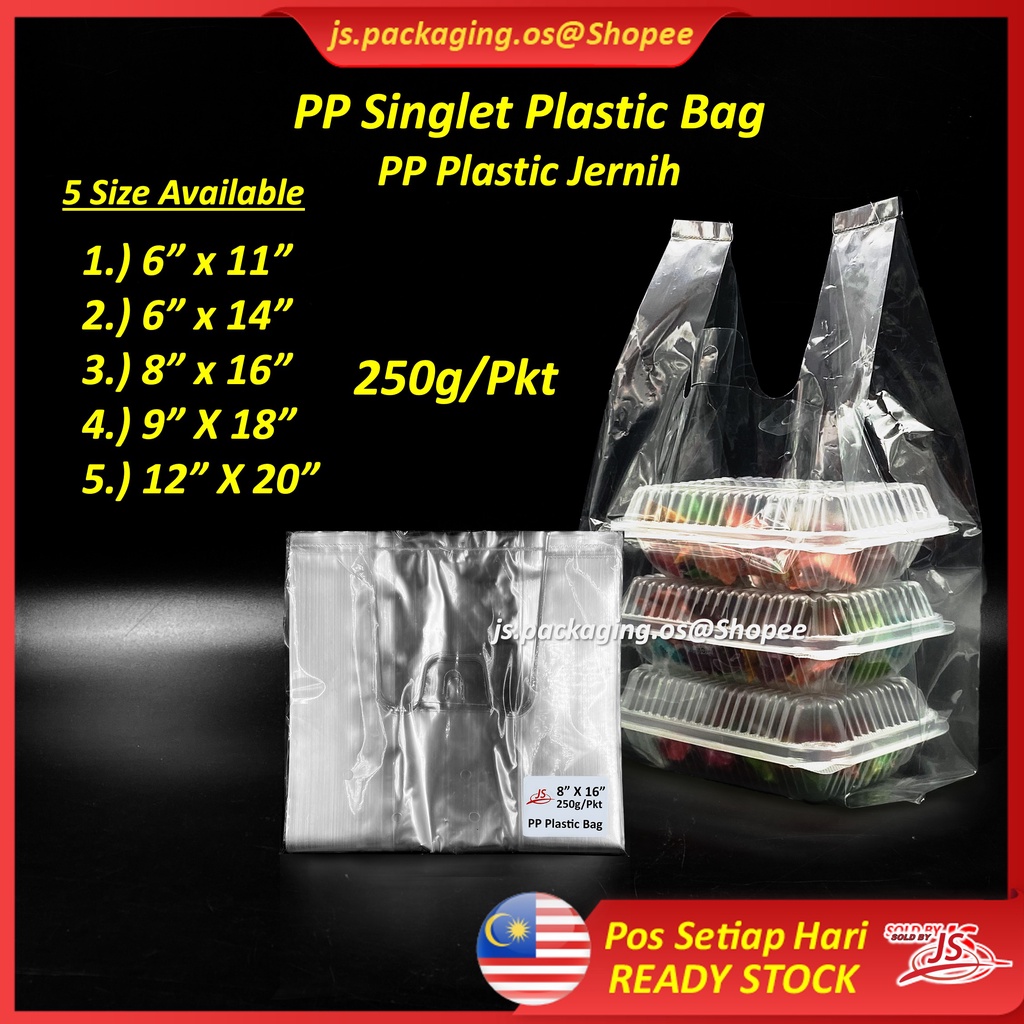 PP Singlet Plastic Bag Transparent Plastik Jernih 250g/Pkt Plastik ...