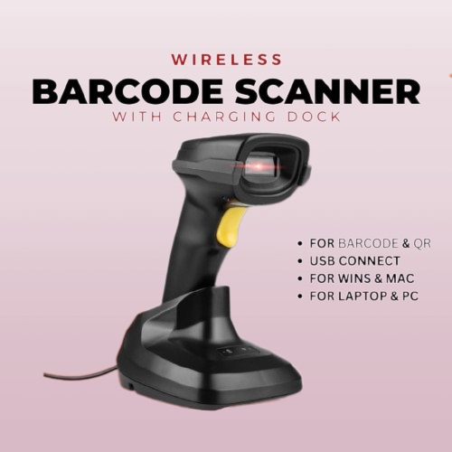 Wireless Barcode Scanner Barcode Scan Barang 1D 2D QR Code Cashier ...