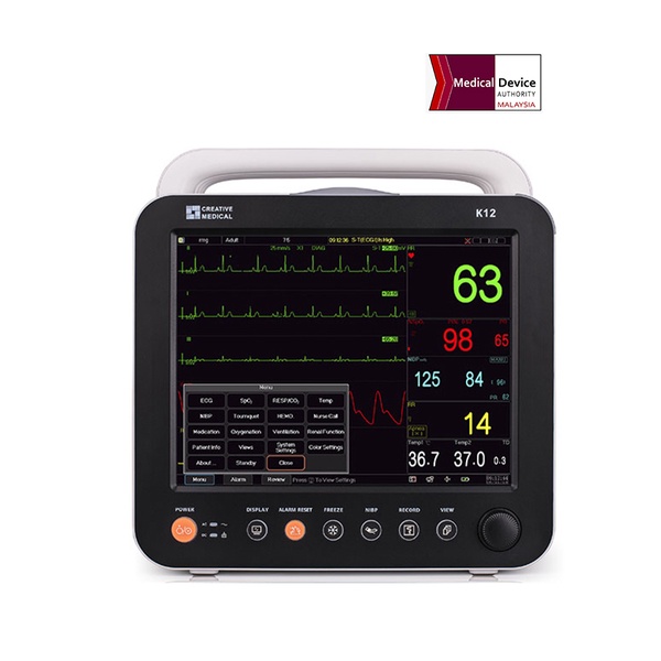 Patient Monitor K12- 12 INCH SCREEN TOUCH SCREEN WITH MULTIPLE DISPLAY MODES | Shopee Malaysia