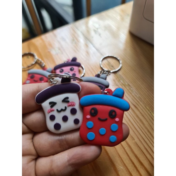 GANTUNGAN Ybc Ganci Boba Cute Random Keychain mini pvc Rubber Boba Cute ...