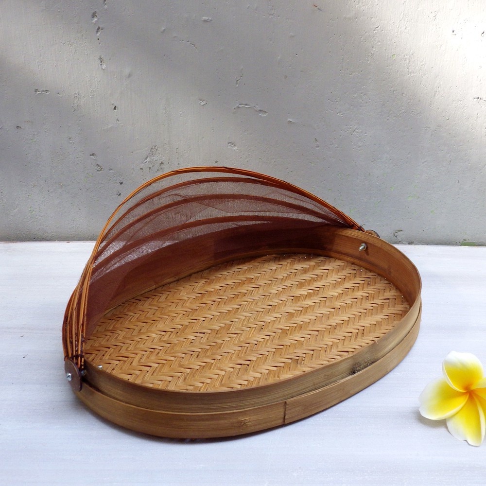 Oval Bamboo Serving Hood - 1 Set Of 3pcs Bamboo Serving Hood - Woven ...