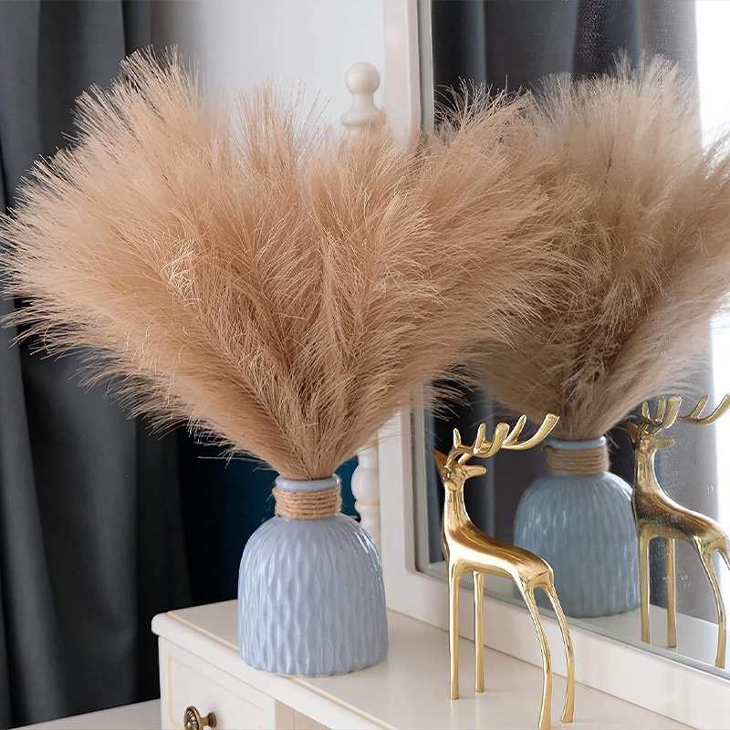 55CM Artificial Fluffy Pampas Grass Bouquet Wedding Party Decoration ...