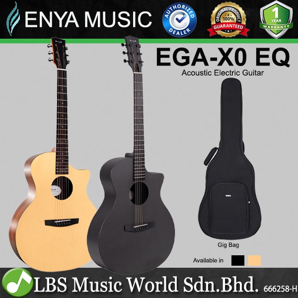 Enya EGA-X0 EQ 41 Inch Grand Auditorium Spruce Top Acoustic Electric Guitar with Gig Bag (EGA X0 ...