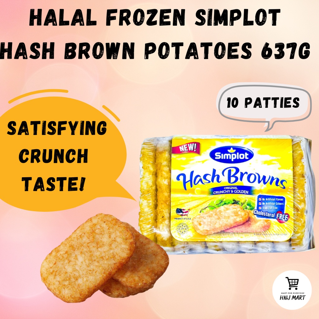 Halal Frozen Simplot Hash Brown Potatoes (10 patties) 637g Frozen ...