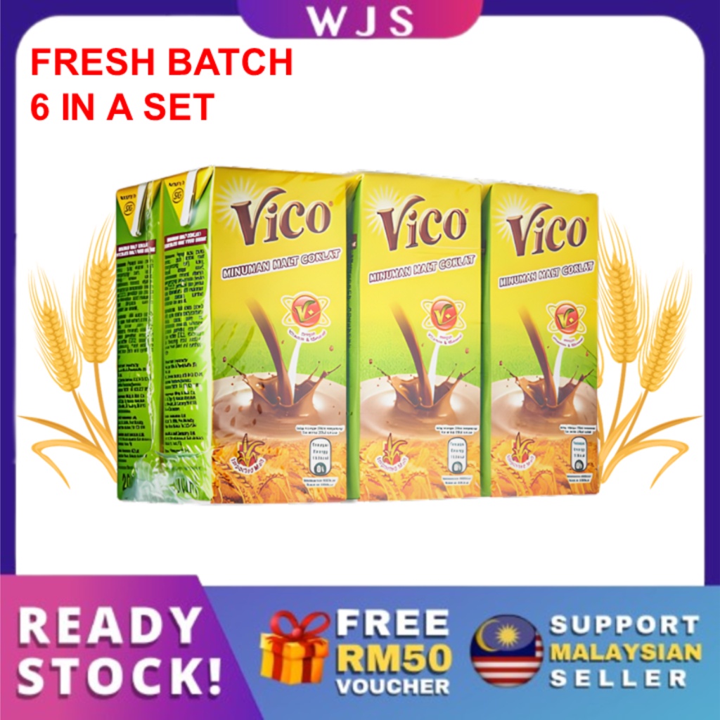 🇲🇾FREE RM50 VOUCHER🎁 MLQ Vico Chocolate Drinks UHT 200ML X 6'S Cocoa ...