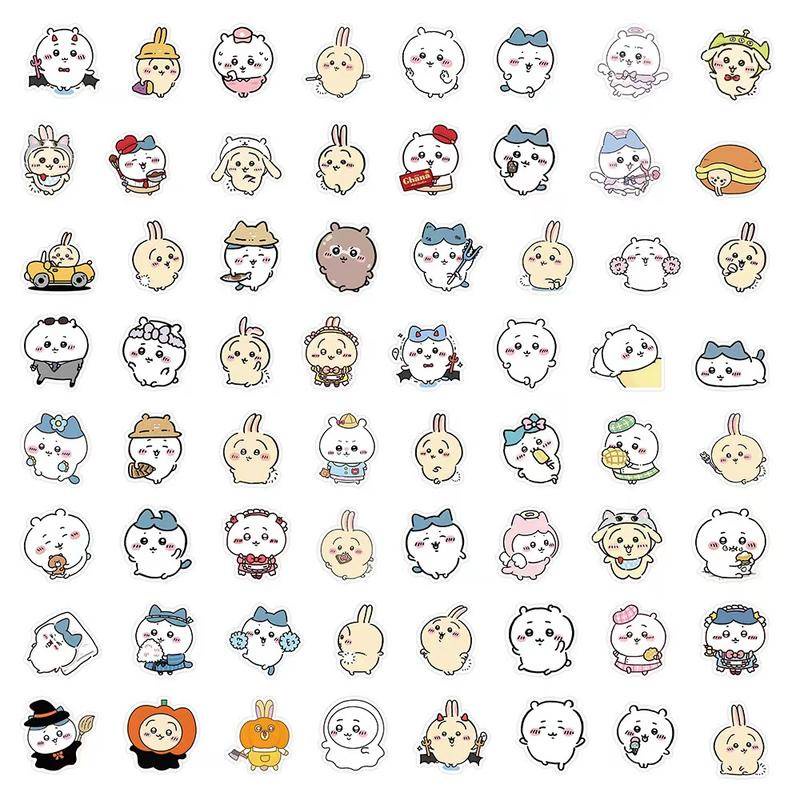 66Pcs/Set Anime Chiikawa Hachiware Usagi Stickers Kawaii Anime Stickers ...